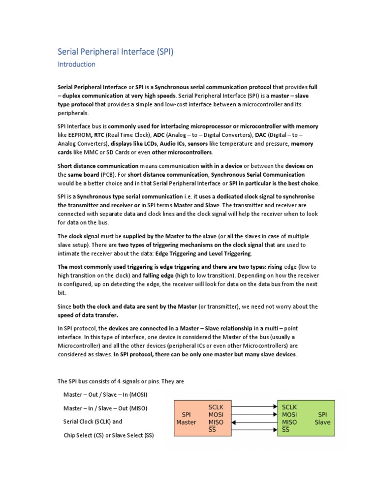 Serial Peripheral Interface (SPI) | PDF | Manufactured Goods | Digital ...