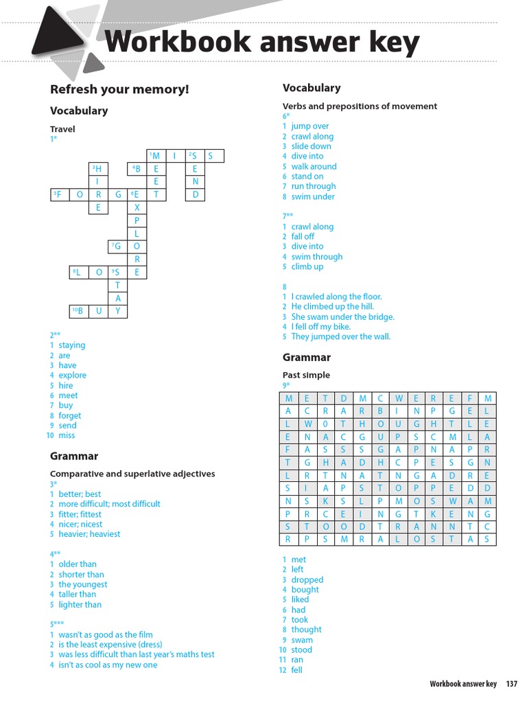 Oxford 3º ESO WB Answer Key | PDF | Linguistics | Grammar