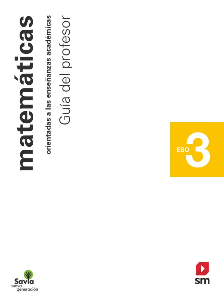 Matemáticas Académicas SM 3º ESO Solucionario Parte 1 | PDF | Evaluación | Aprendizaje