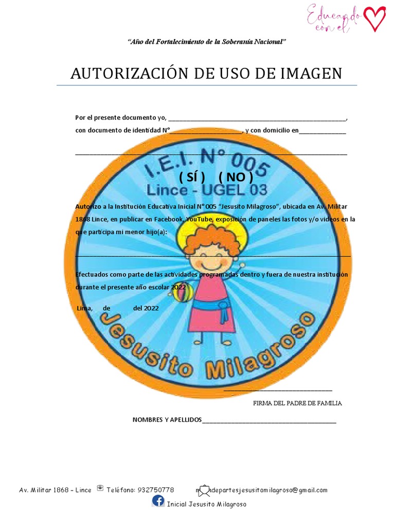 Autorización de Uso de Imagen | PDF