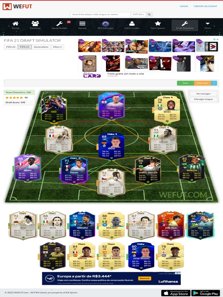 FUT Draft Simulator FIFA 21 Ultimate Team WeFUT | PDF