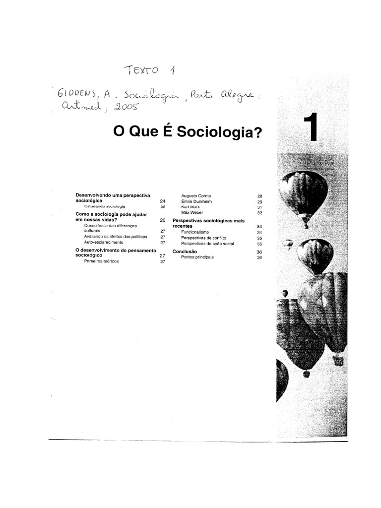 Giddens - O Que É A Sociologia | PDF