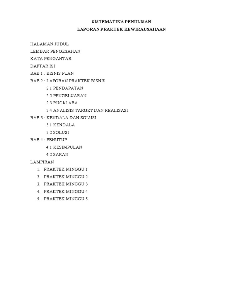 Sistematika Penulisan Kwu | PDF