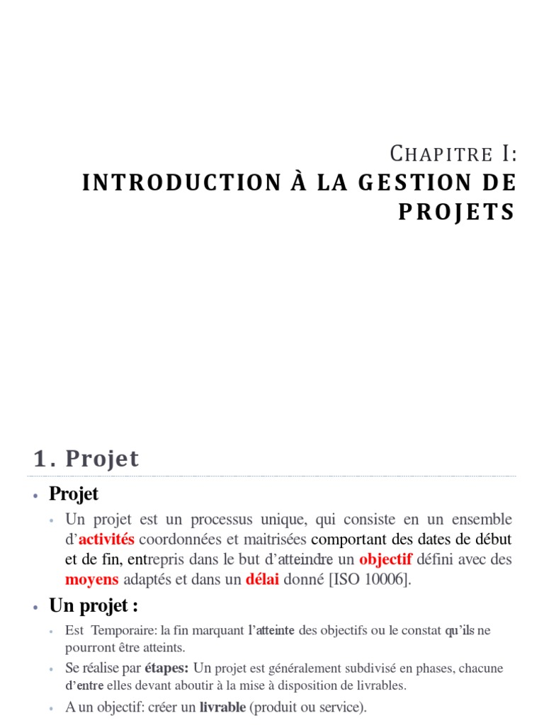 Introduction à la gestion de projet | PDF | Gestion de projet ...