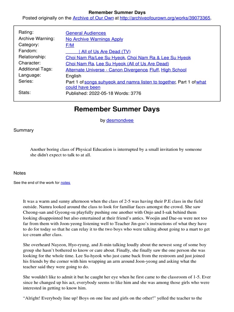 Remember Summer Days | PDF
