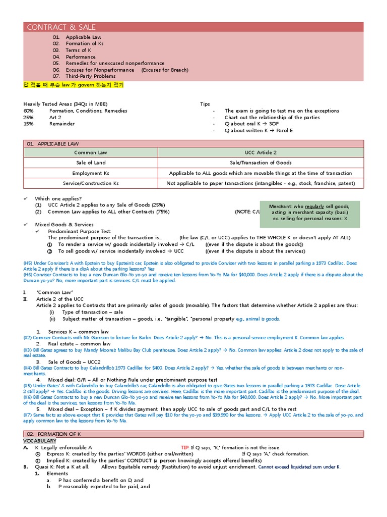 EJS - Contracts and Sales | PDF | Consideration | Offer And Acceptance