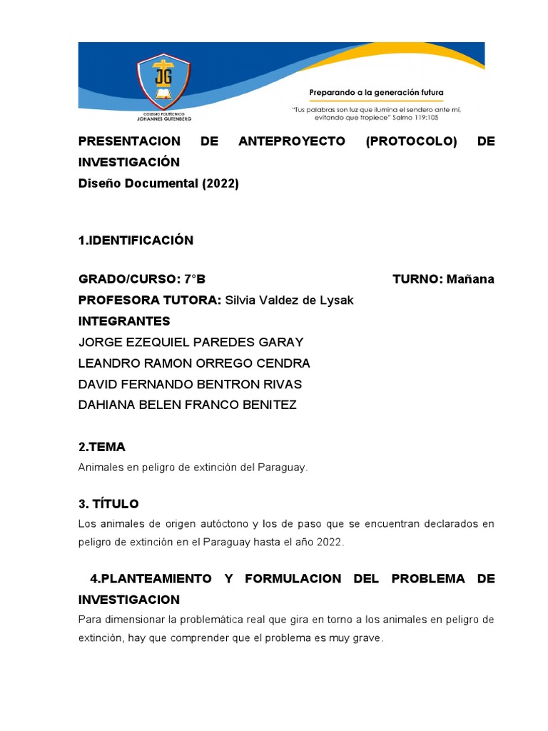 Formato de Anteproyecto | PDF | Organismos Formato de Anteproyecto | PDF | Organismos