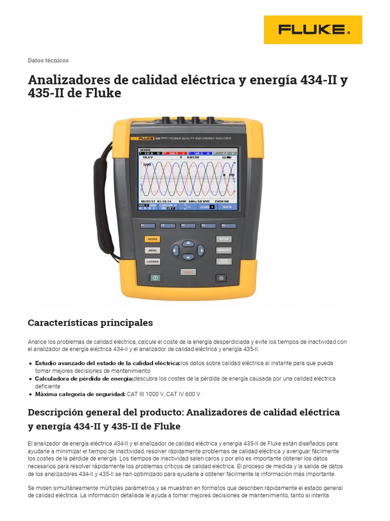 Analizador Fluke 435 Data Shell | PDF | Ingenieria Eléctrica | Energia ...