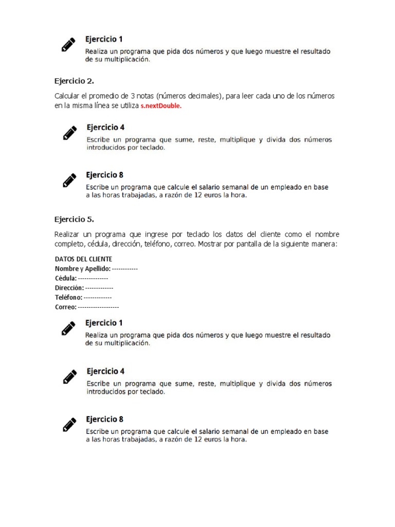 Ejercicios Netbeans | PDF