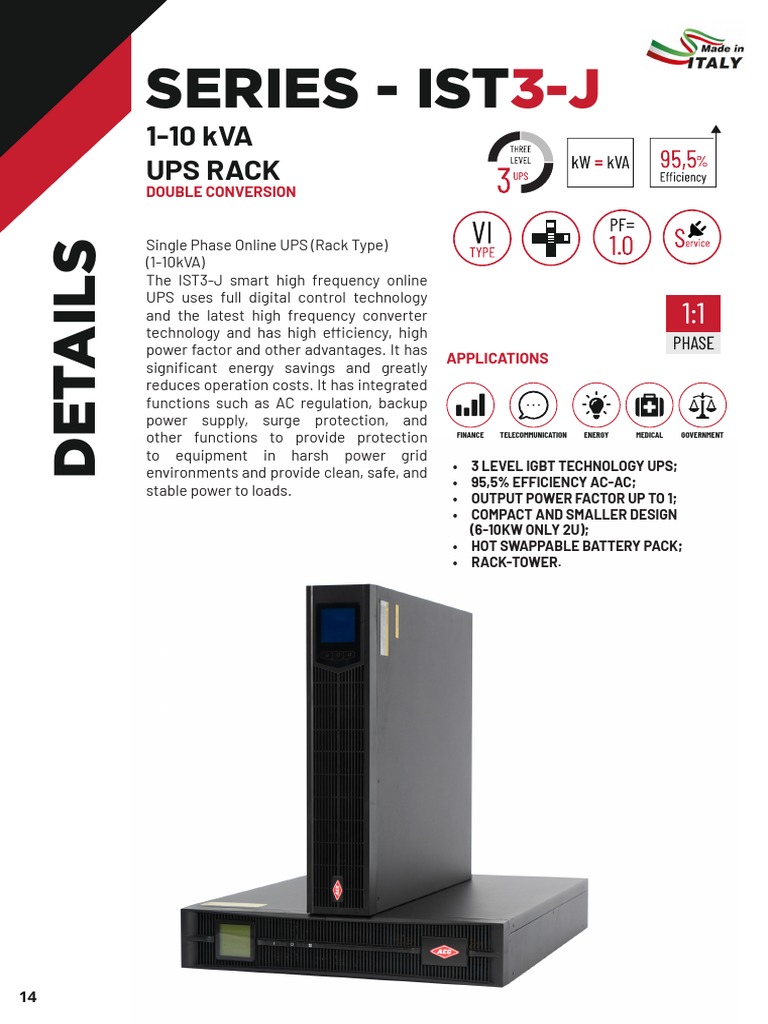 IST3-J 1-10 kVA Rack UPS Overview | PDF | Physical Quantities | Electricity