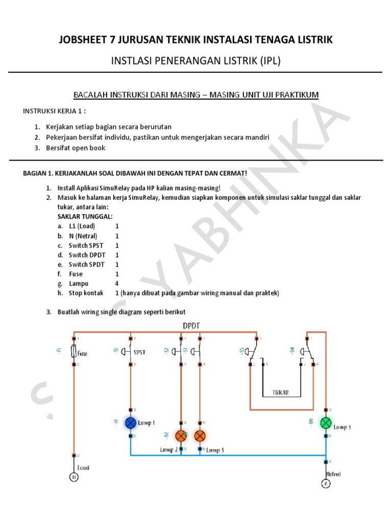 JOBSHEET 7 SISTEM KERJA 3 SAKLAR SPST DPDT SPDT | PDF
