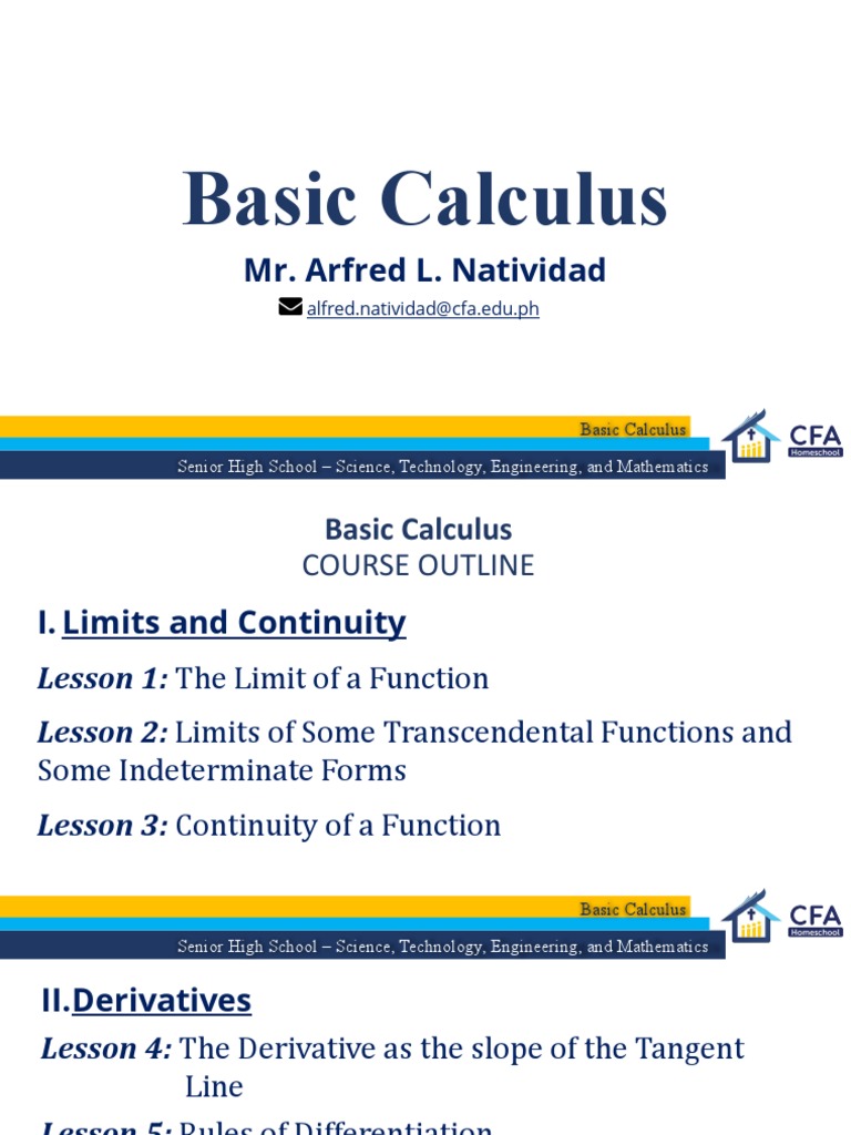 Topic 1.1-1.2 Limits of A Function | PDF | Integral | Calculus