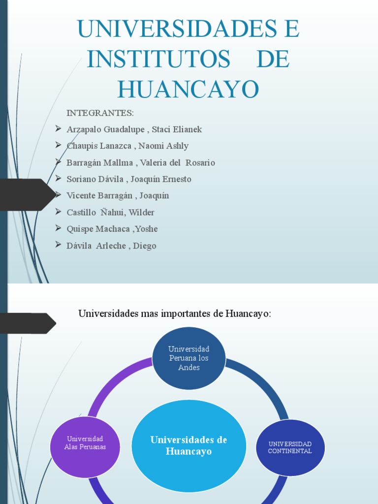 Universidades e Institutos de Huancayo | PDF | Economias