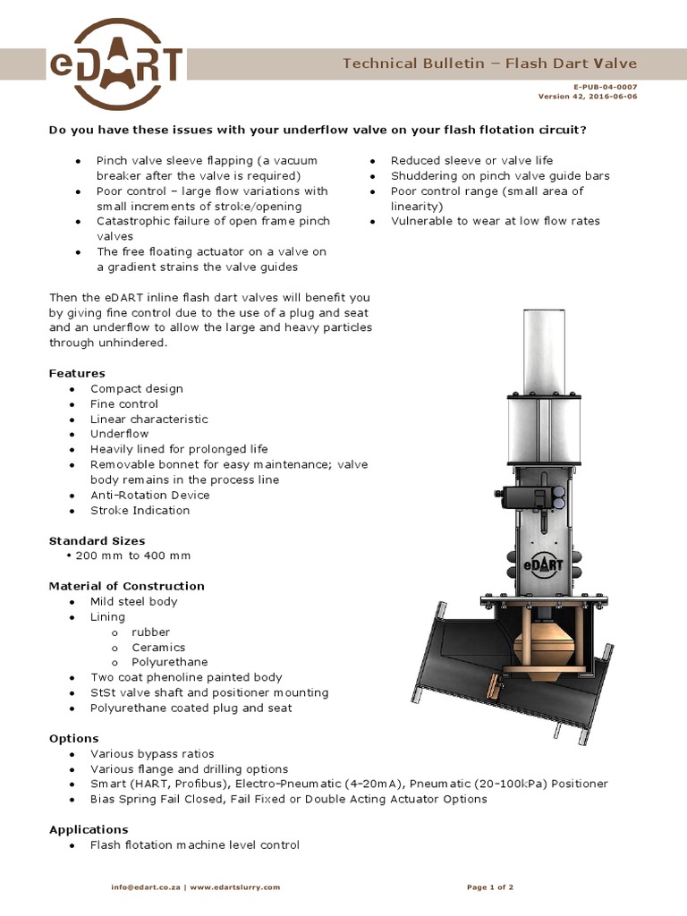 Edart Flash Dart Valve | PDF | Valve | Actuator