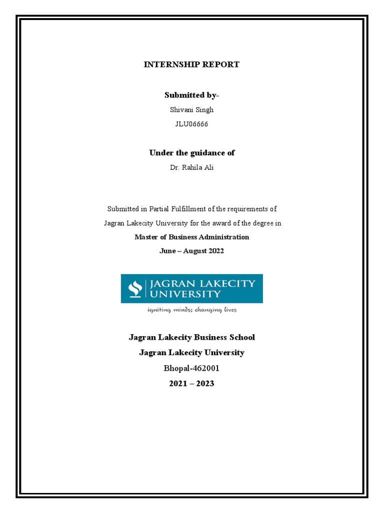 INTERNSHIP REPORT On Insurance Company | PDF | Insurance | Banks