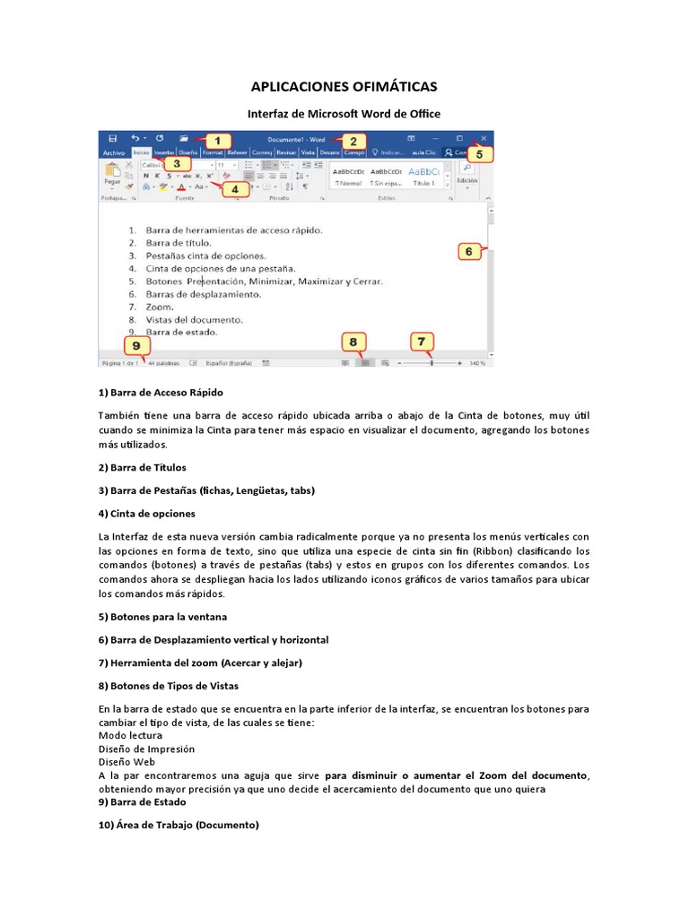 Interfaz de Microsoft Word 2019 | PDF