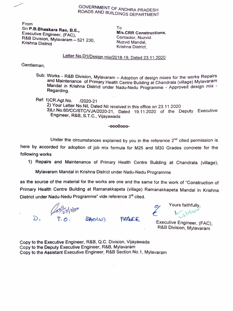 Design mix adoption letter | PDF