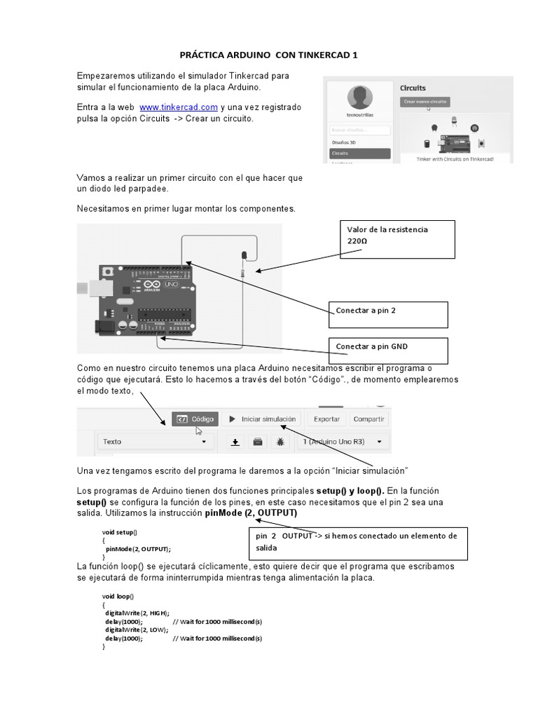 Practicas Arduino 2020 Tinker Cad | PDF