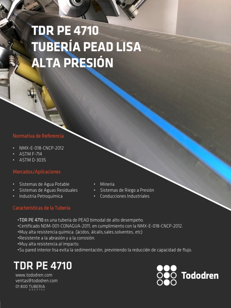 TDR Pe4710 | PDF | Tubería (transporte de fluidos) | Pascal (Unidad)