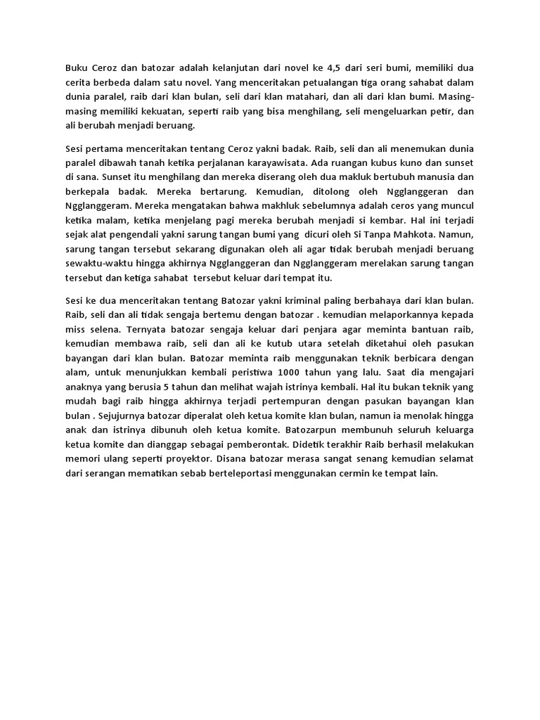 Ceroz Dan Batozar | PDF | Dewasa Muda | Fiksi Umum