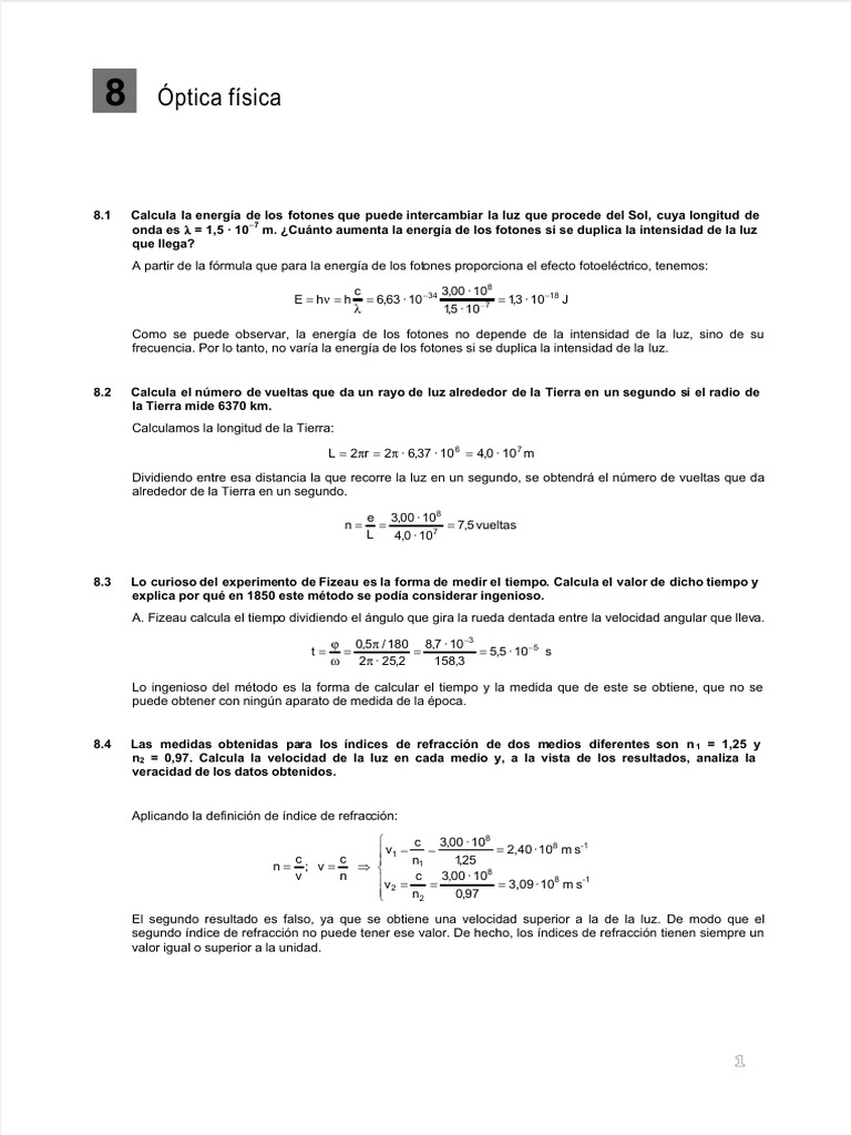 Fenómenos que refutan la teoría corpuscular | PDF | Ligero | Refracción