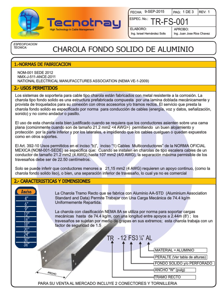 Charola de Fondo Solido Tecnotray | PDF