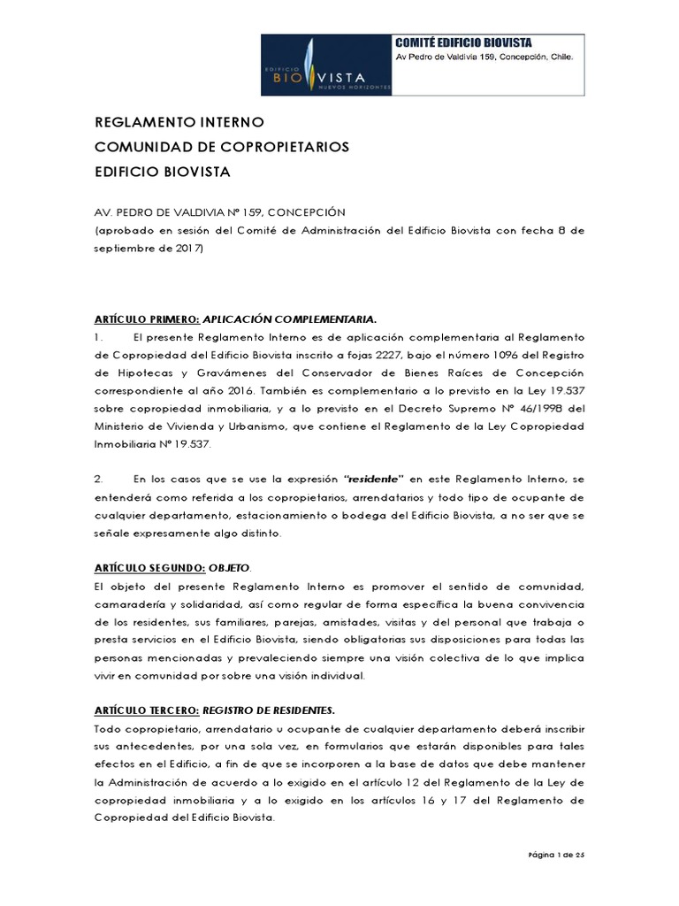 Reglamento Biovista | PDF | Condominio | Multa (pena)