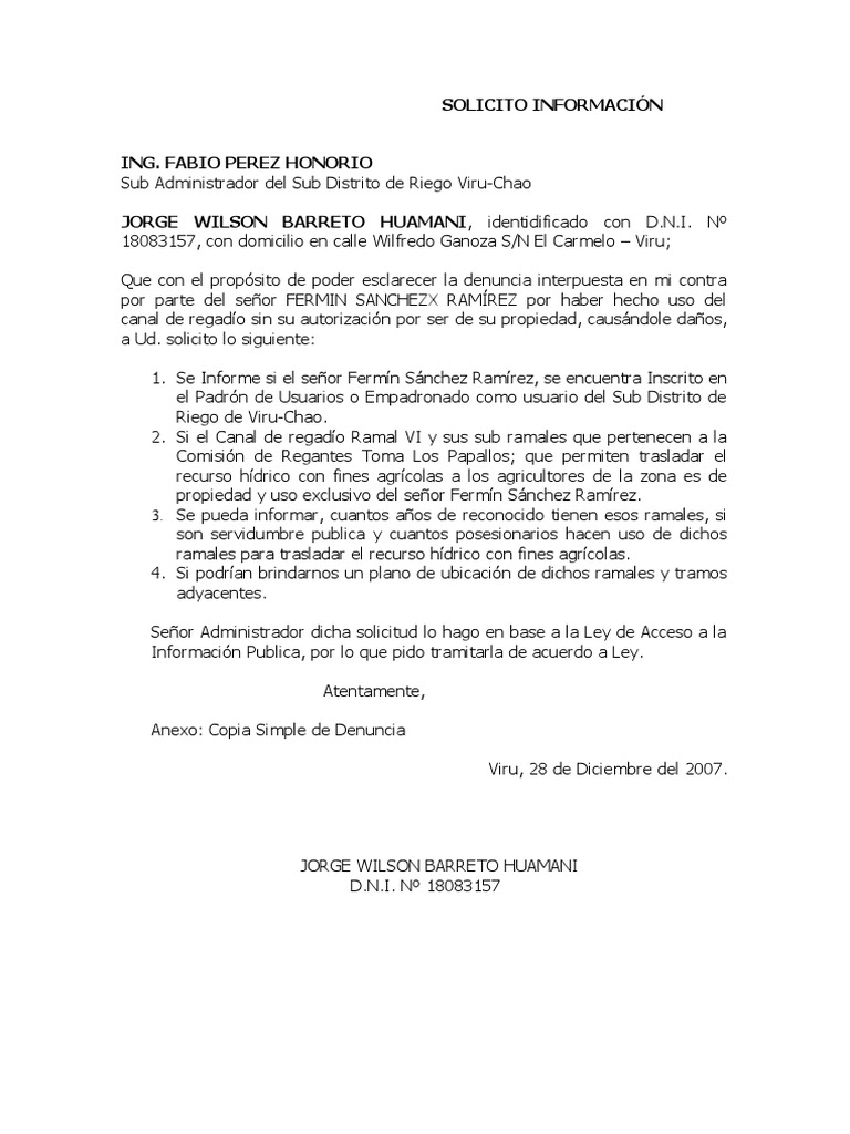 Solicito Información | PDF