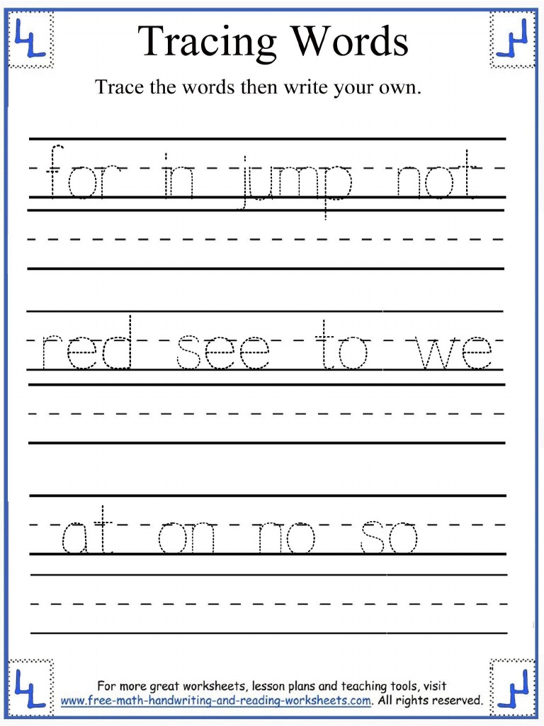 Tracing Words 10 | PDF
