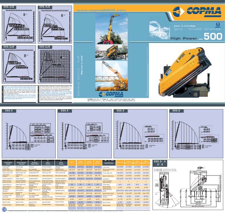 Datos Tecnicos Copma 500 | PDF | Força | Quantidades físicas