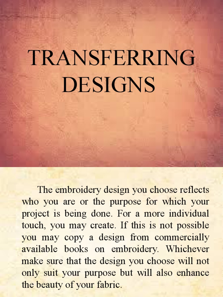Transferring Designs | PDF