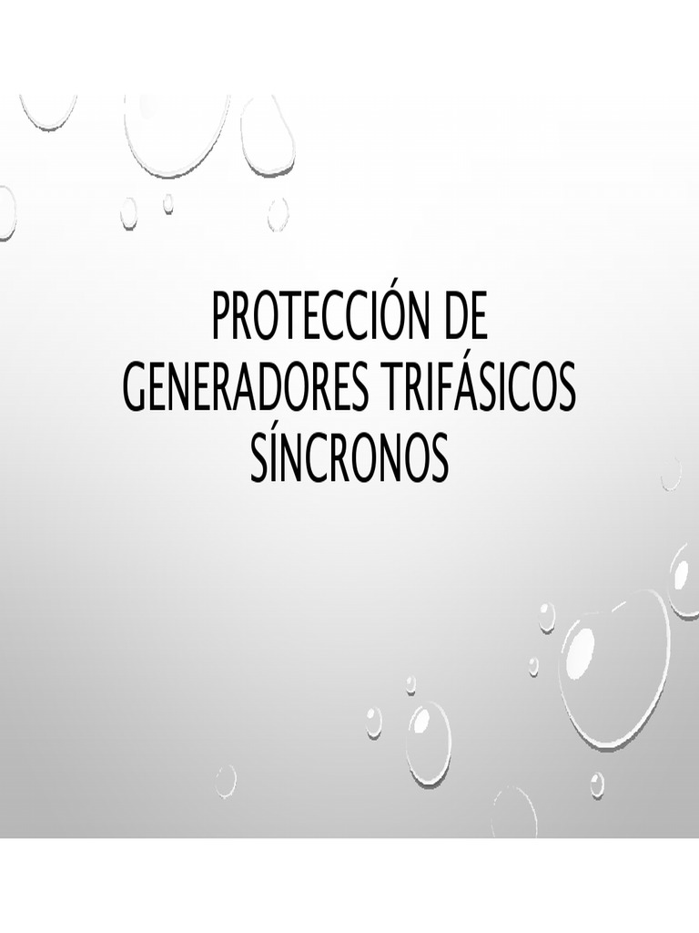 1.3 Protección de Generadores | PDF | Generador eléctrico | Corriente eléctrica