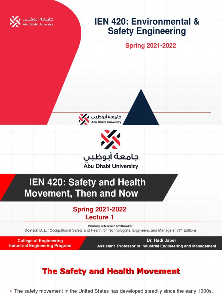 Chapter 1 - Safety and Health Movement, Then and Now | PDF ...