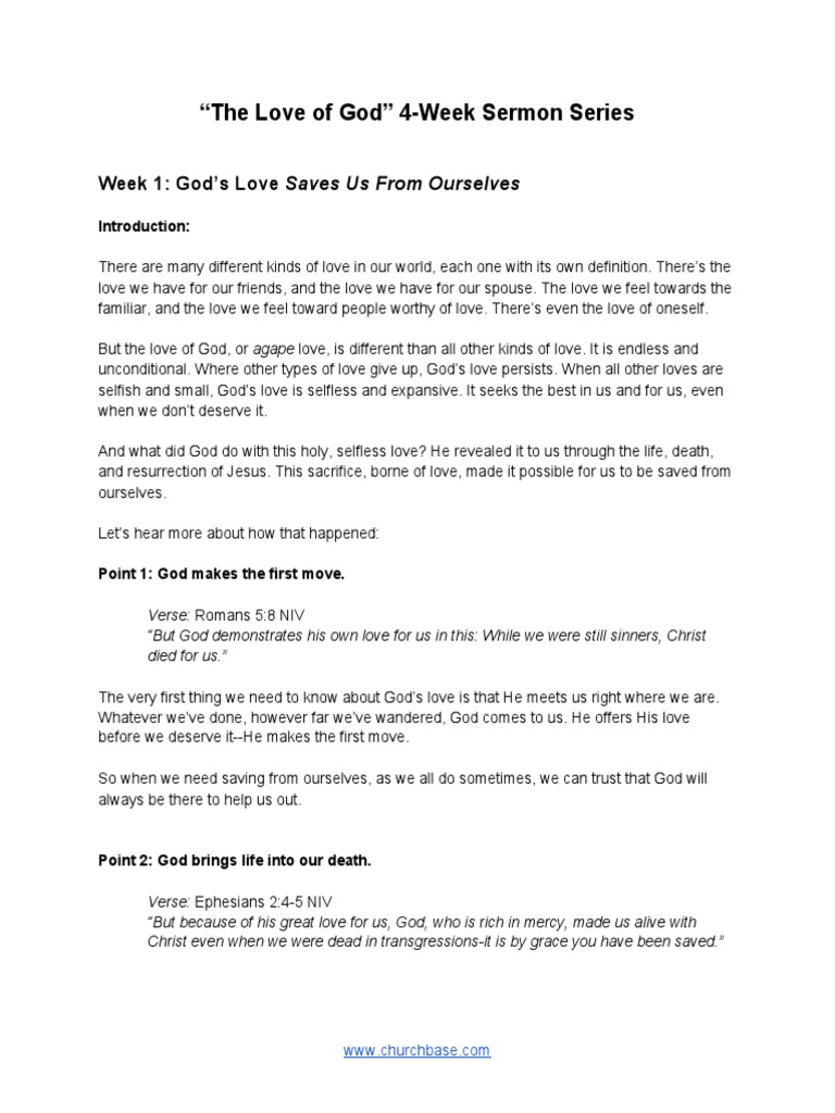Love of God: A 4-Week Sermon Series | PDF