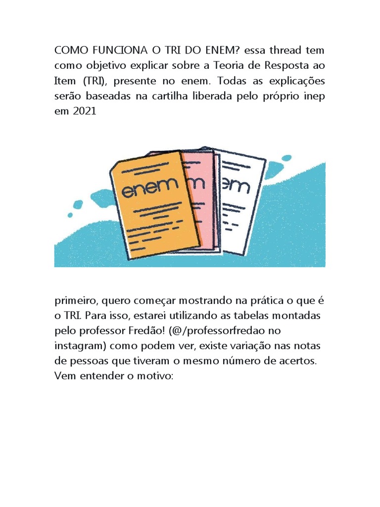 Como Funciona o Tri Do Enem | PDF