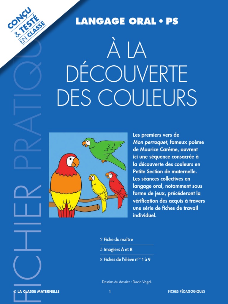 Fiche Pédagogique - A La Découverte Des Couleurs | PDF