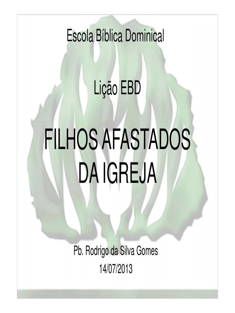 Filhos Afastados Da Igreja | PDF | Salmos | Igreja cristã