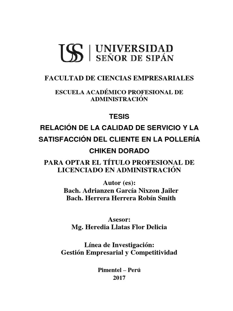 Relación de La CS y La SC en La Polleria Chicken Dorado 2017 | PDF