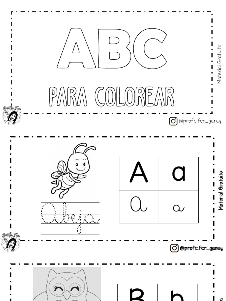 Abecedario de Animales para Colorear | PDF | Artes del Lenguaje y ...