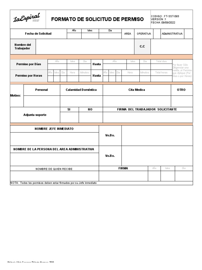 Formato Solicitud Permiso | PDF