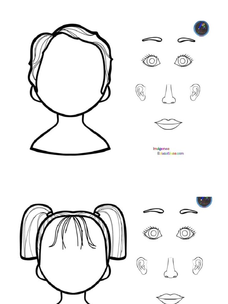 Partes De La Cara Colorear Y Recortar Pdf 