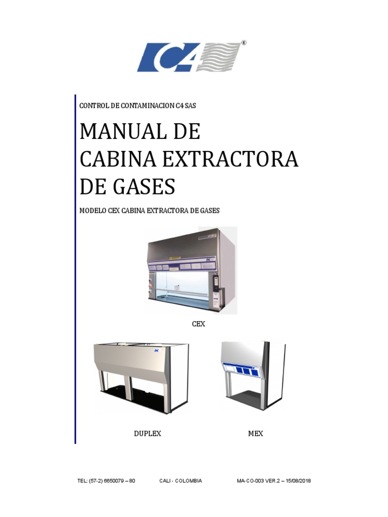Manual Cabina Extractora Cex 2018 Sencilla | PDF | Tecnología