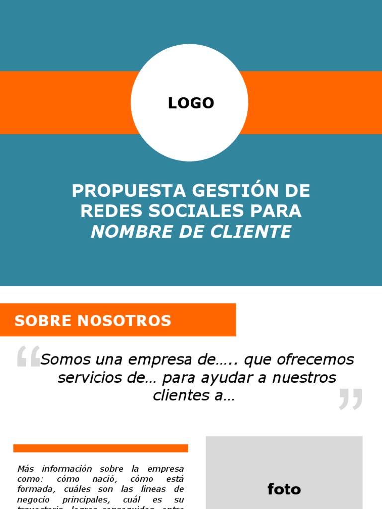 Plantilla Propuesta Community Manager | PDF | Negocios