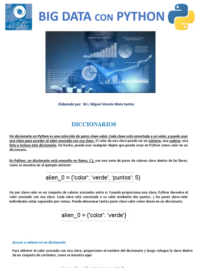 1 Presentación Python Diccionarios - PPTM | PDF | Python (lenguaje de programación) | Diccionario