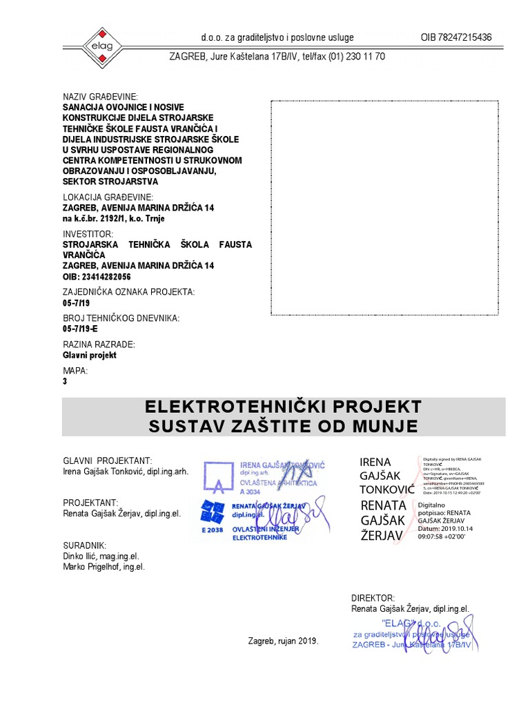3.RCK Faust - Elektrotehnicki Projekt Sustava Zastite Od Munje - DS | PDF