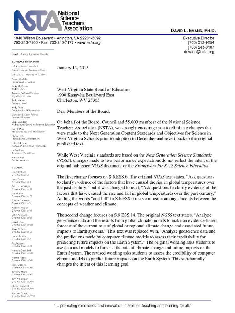 Nsta Letter | PDF | Climate | Science Education