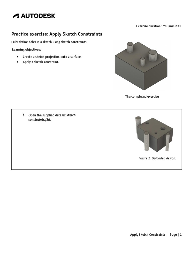 Practice Exercise: Apply Sketch Constraints | PDF | Computers