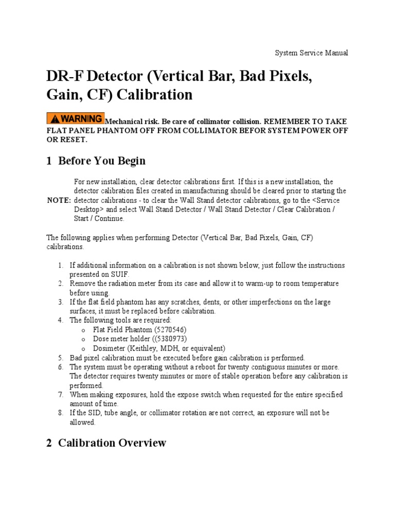 System Service Manual DRF CAL | PDF | Calibration | Optics