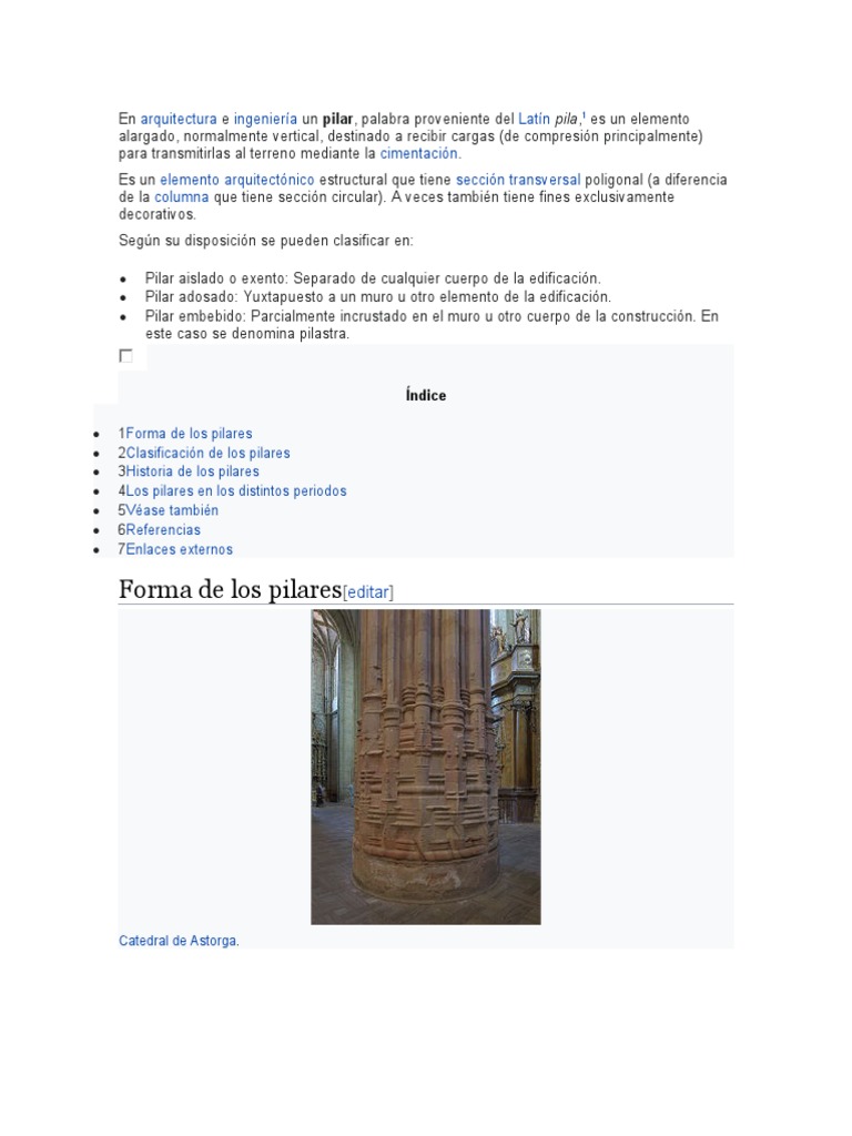 Que Es Un Pilar en Construccion | PDF | Ingeniero civil | Componentes