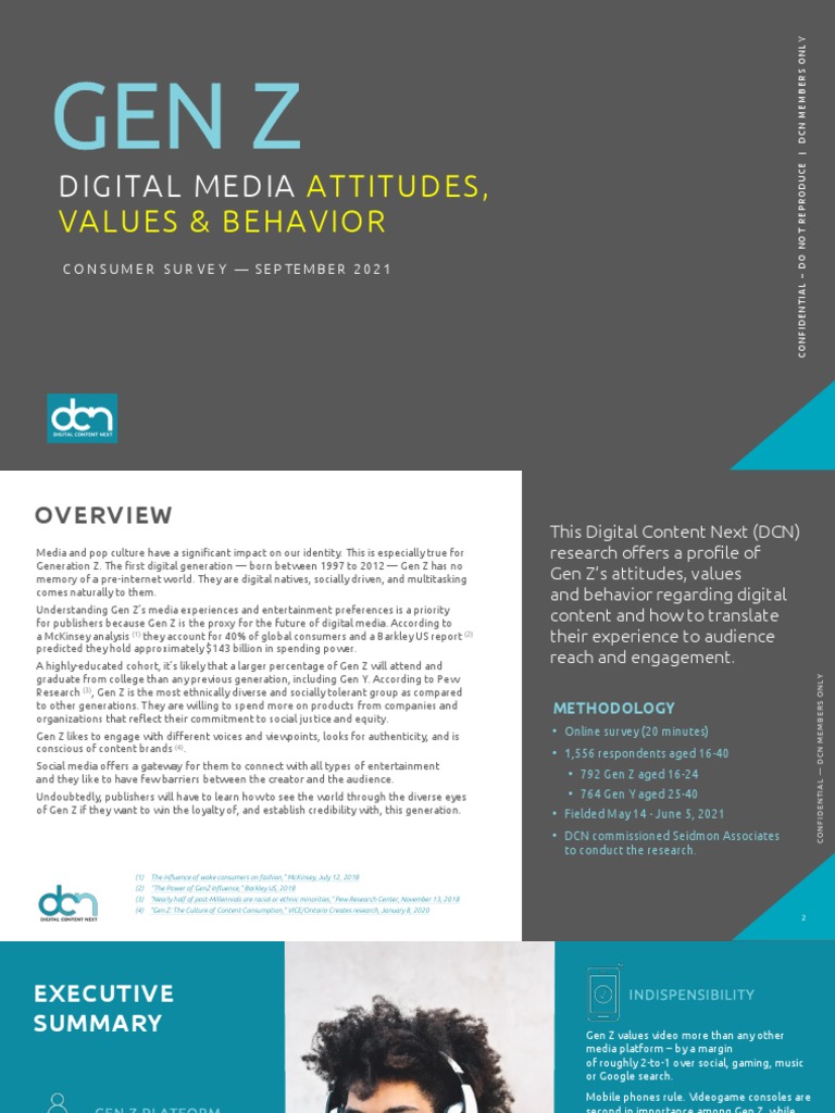DCN Research On Gen Z Media Habits 2021 September | PDF